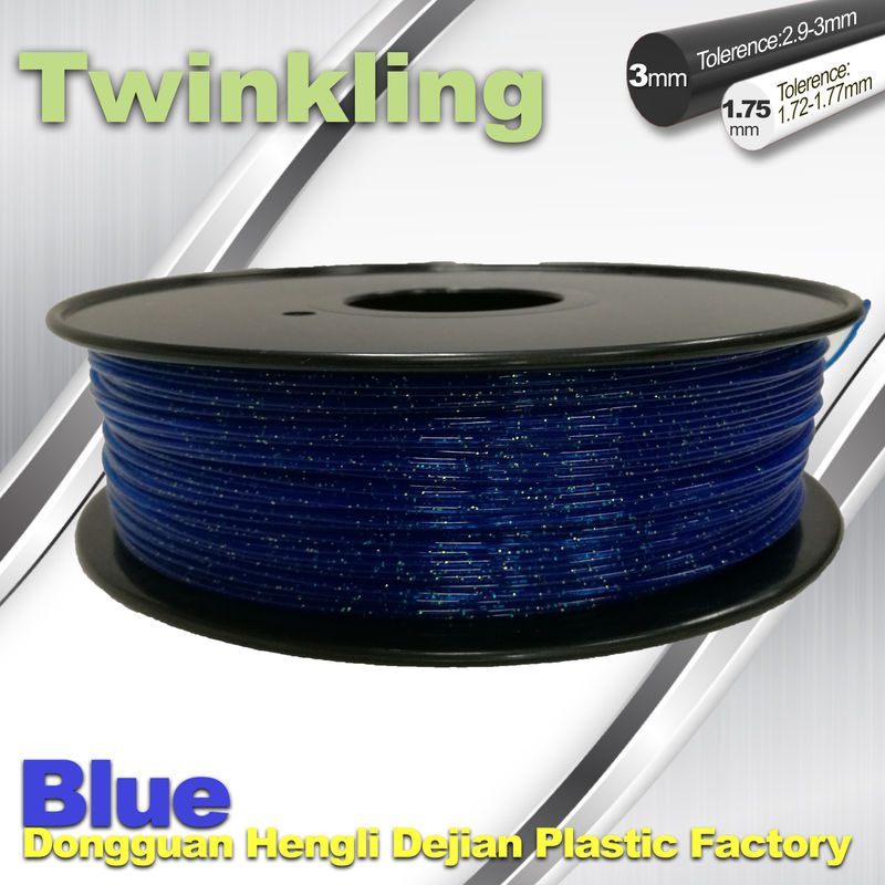 Blue Color Flexible 3D Printer Filament 1.75 3.0mm Twinkling Filament ...