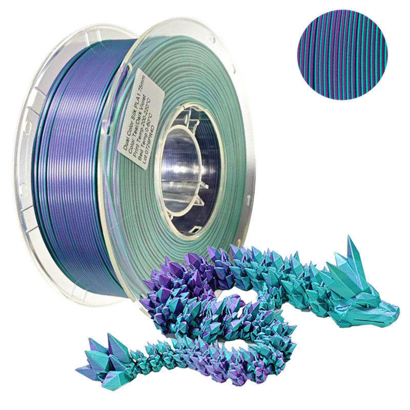 PINRUI Dual Color Silk PLA Filament 1.75mm Bi-Color 3D Printer Silk PLA ...