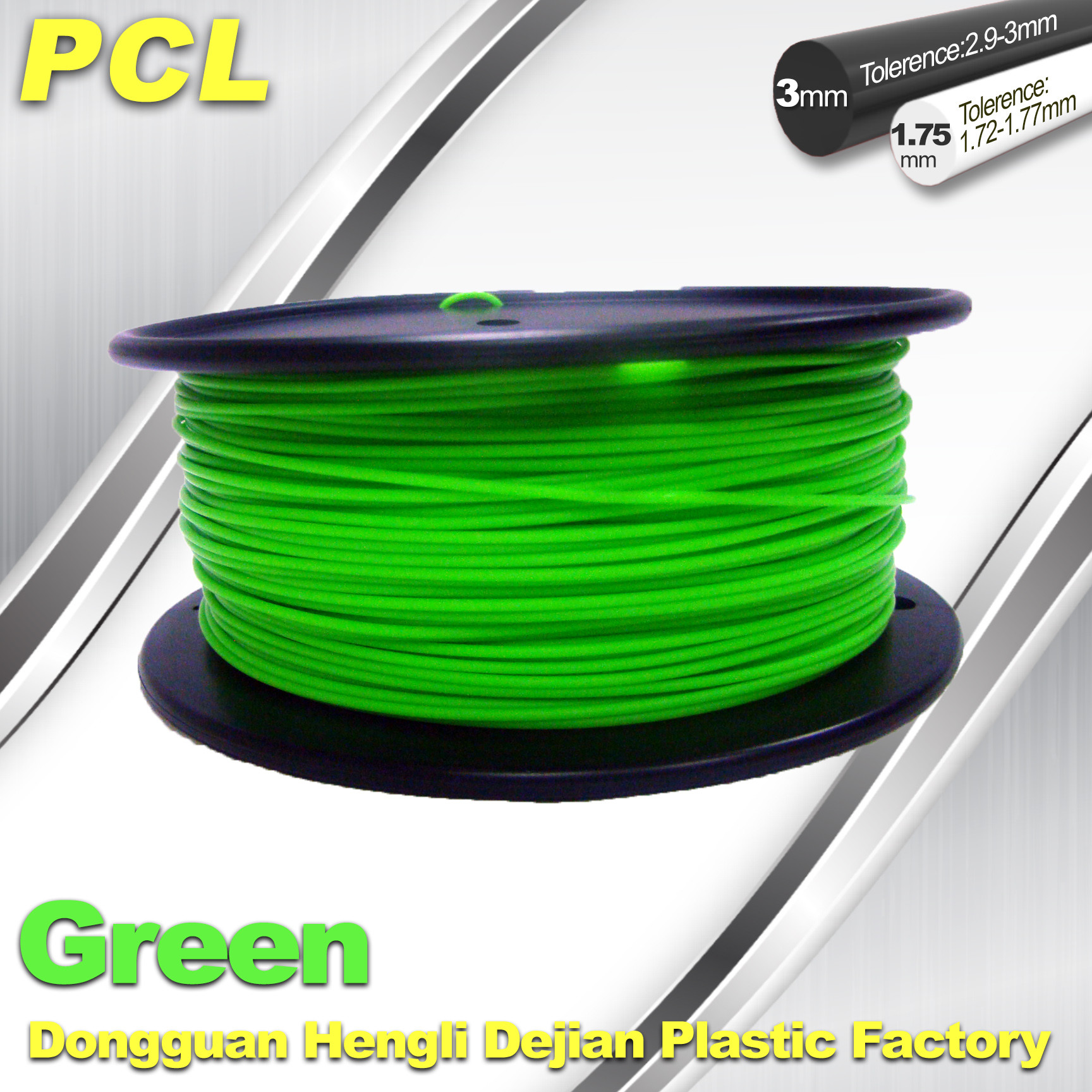 PCL low temperature filament, 0.5kg/ roll ,1.75 /3.0mm, DEJIAN factory